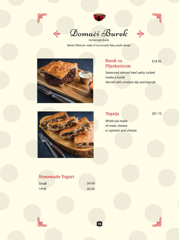 Menu - Cafe-bubamara
