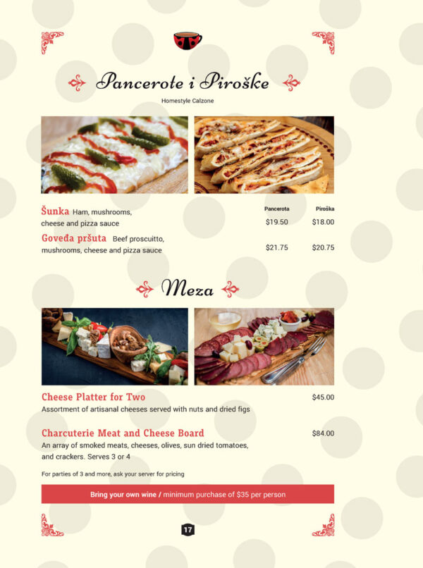 Menu - Cafe-bubamara