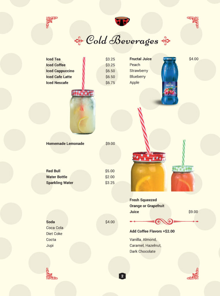 Menu - Cafe-bubamara